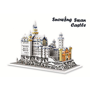 Swan Castle Nano Mini Building Block Toy Children's Stitching Toy,World Famous Architectural Model Small Particles,Educational Toy for Adults Teenage Child 8288 pcs+