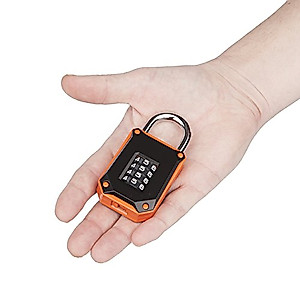 2 Pack FortLocks Gym Locker Lock - 4 Digit, Heavy Duty, Hardened Stainless Steel, Weatherproof and Outdoor Combination Padlock - Easy to Read Numbers - Resettable and Cut Proof Combo Code - Orange