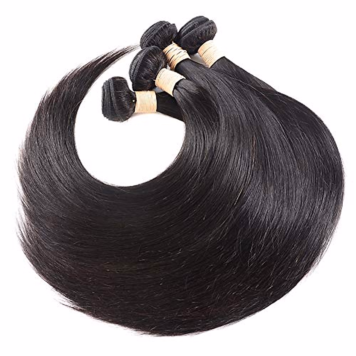 Brazilian Virgin Straight Hair 4 Bundles 14 16 18 20 Inch 100% Unprocessed Human Hair Bundles Straight Hair Extensions Double Strong Weft
