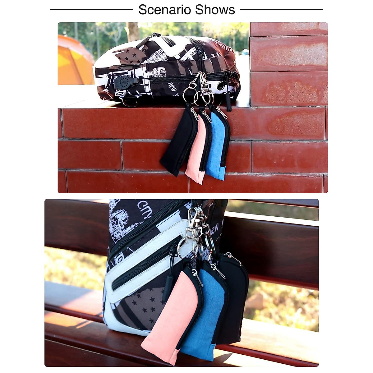 Meiiy Chapstick Holder Lip Balm/Gloss Sleeve Pouch Portable Lipstick Bag With Hook Gift for Women (3pcs)