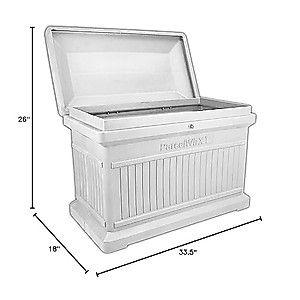 RTS Companies Inc 550200500A7681 ParcelWirx Storage Cabinet, with Hinged Lid, Slate Grey