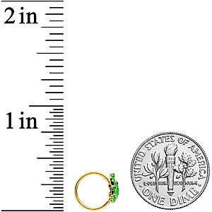 Body Candy Womens 20G Stainless Steel Nose Ring Green Tree Frog Nose Hoop Ring Circular Nose Ring 5/16”