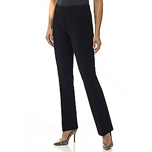 Rekucci Womens Secret Figure Pull-On Knit Bootcut Pants w/Tummy Control (Black, 12)