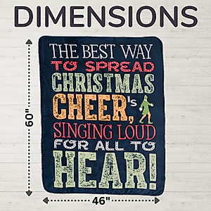 Franco Elf The Movie Holiday Christmas Bedding Soft Plush Sherpa Blanket Throw, 46 in x 60 in, (Officially Licensed Product)