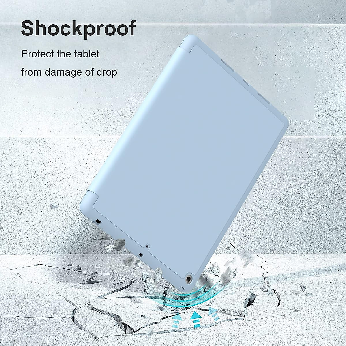 Divufus Case for iPad Air 3 / Pro 10.5 Inch, Lightweight Slim Soft TPU Trifold Stand Smart Cover, Auto Sleep/Wake Case with Pencil Holder for iPad Air 3rd Generation/Pro 10.5 - Light Blue