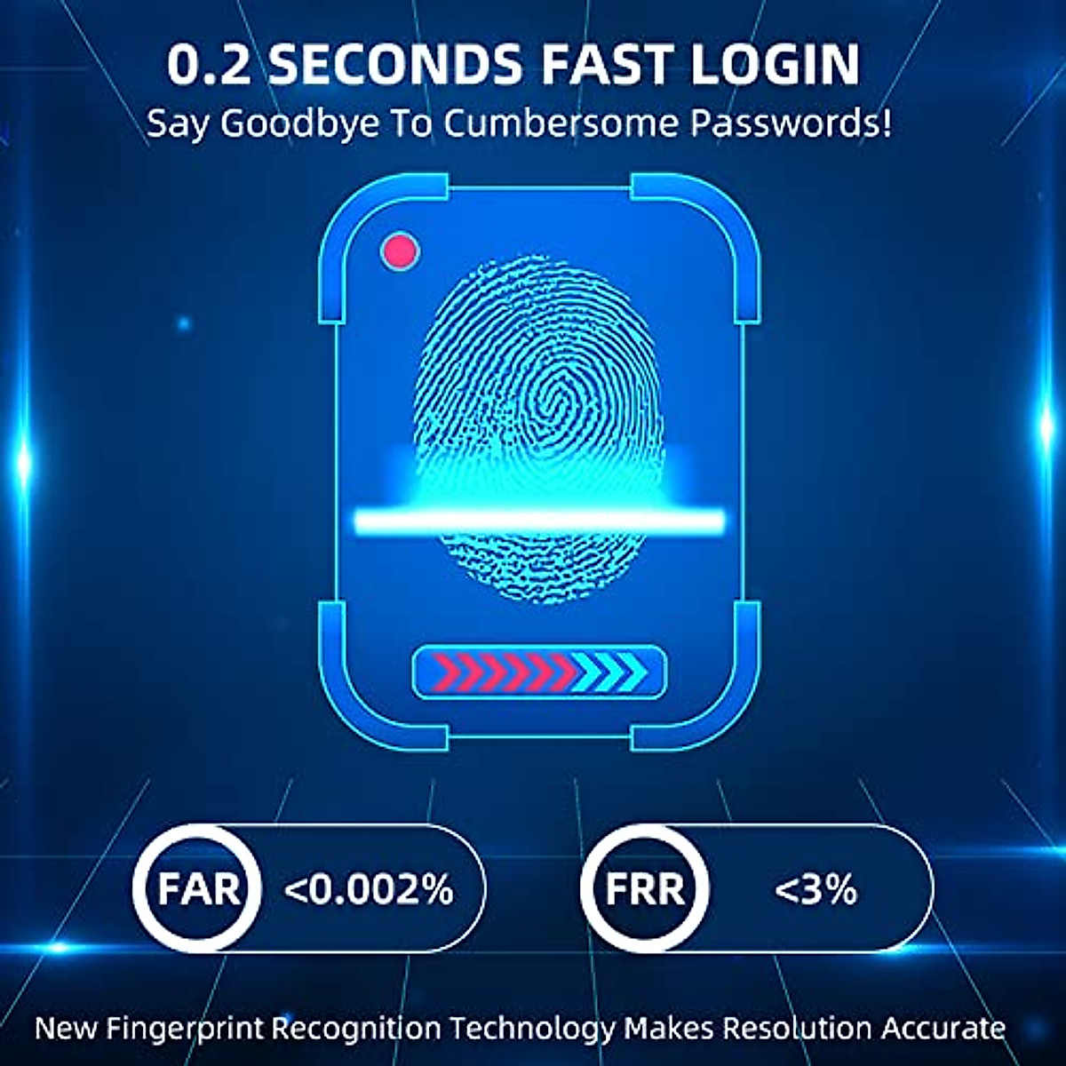 USB Fingerprint Reader, DDSKY Portable Security Key Biometric Fingerprint Scanner Support Windows 10 32/64 Bits with Latest Windows Hello Features (1-Pack)