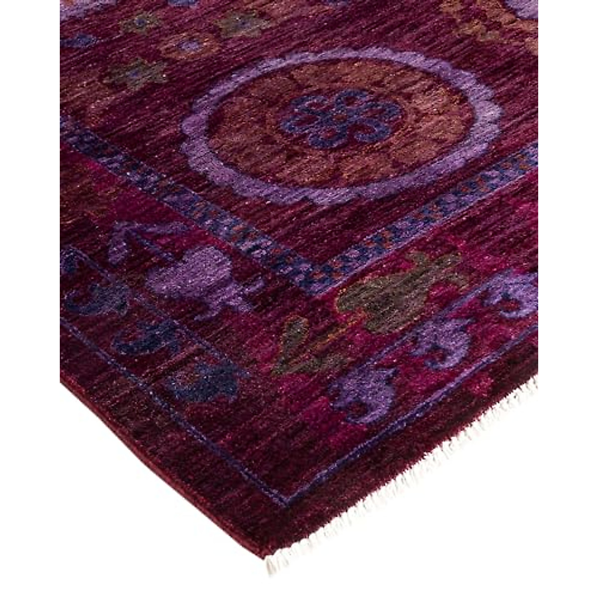 Solo Rugs Fine Vibrance, One-of-a-Kind Hand-Knotted Area Rug - Red, 9' 1" x 12' 0"