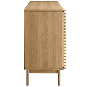 Modway Render 63" Mid-Century Modern Sideboard Buffet Table or TV Stand in Oak