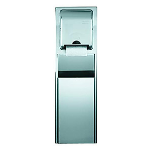 Recessed Trash Receptacle for 12" Cavities by GP PRO (Georgia-Pacific), Stainless Steel, 59451, 17.000" W x 8.000" D x 56.000" H