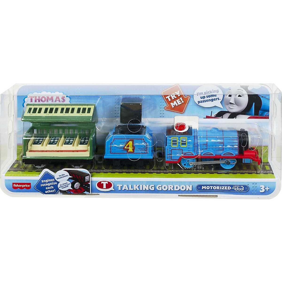 Thomas & Friends Motorized Toy Train Talking Gordon Engine with Sounds Phrases & Coal Tender for Preschool Pretend Play Kids Ages 3+ Years