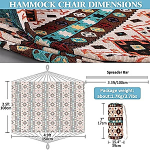 Chihee Hammock Chair Cotton Jacquard Weave Hanging Chair Max 330 lbs Hanging Seat Patio Lawn Chair Advanced Dense Fabric,Ultra Wear-Resistant Excellent Support Superior Comfort & Durability