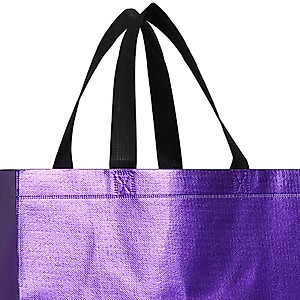 Tosnail 20 Packs Large Reusable Gift Bags with Handles, Purple Party Favor Bags, Shopping Tote Bag, Goodie Bags Present Bag for Weddings, Birthdays, Party, Event - Purple