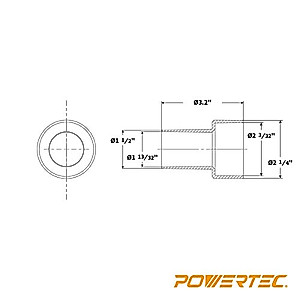 POWERTEC 70164 2-1/4" OD to 1-1/2" OD Reducer