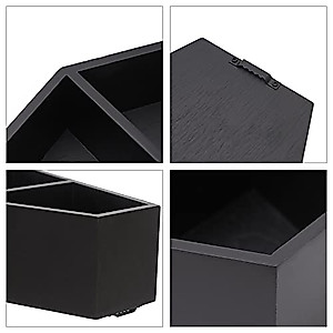 Ytlandy Coffin Bookshelf Halloween Gothic Room Decor Floating Shelves Witchy Crystal Shelf Black Floating Wooden Shelf for Wall or Table Top Coffin Tray Halloween Creepy Goth Home Decor