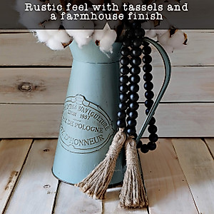 Fall Wooden Beads Garland Halloween, Fall Tassel Garland, Fall Wood Bead Garland, Fall Table Garland, Neutral Fall Garland, Table Garland Fall Decor, Fall Bead Garland, Fall Beads for Tiered Tray