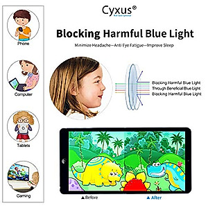 Cyxus Kids Blue Light Blocking Glasses Computer Game Spring Hinges Eyeglasses for Boys Girls Age 6-15