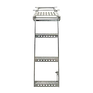 Mytee Products 3 Rung Pull-Out Trailer Step Ladder with Standing Platform Folding Truck Step Galvanized Steel for Use with Trucks, Trailers and RV's