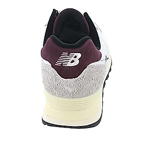 New Balance Unisex 574 V2 Lace-Up Sneaker, White/Burgundy, 9.5 US Men