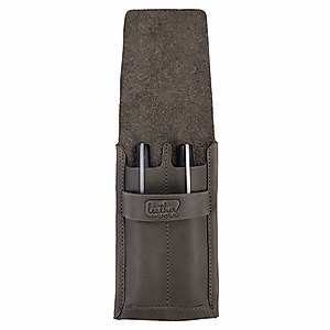 Leather Worx, Double Pen Case Handmade from Full Grain Leather (Dark Jade)