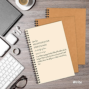 LABUK 7 Pack Blank Spiral Notebook, A5 Unlined Spiral Notebook, 100 Pages Journal Sketch Books 8.3"x 5.5" Soft Cover Kraft Diary Planner, 50 Sheets for School Travel Office (Brown)