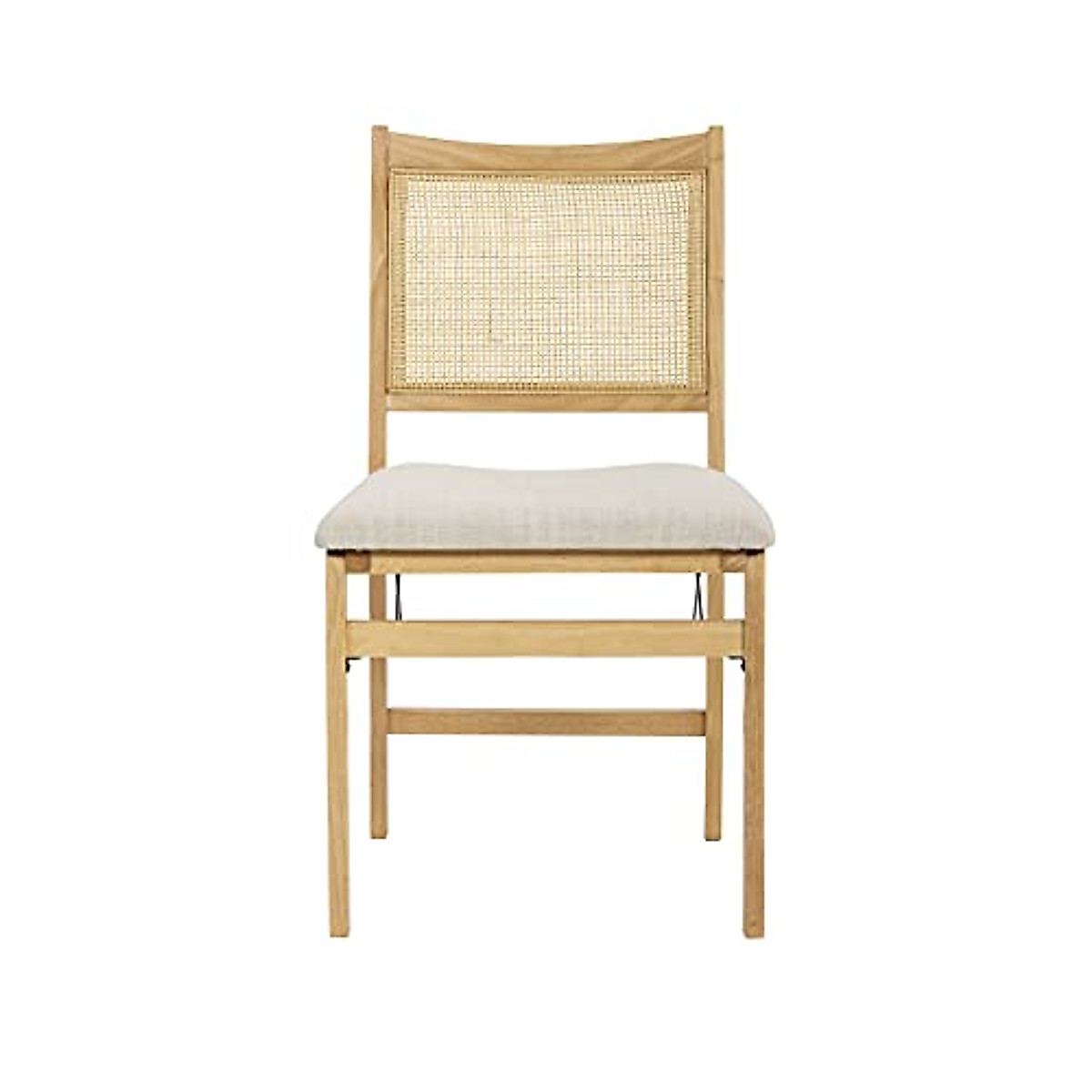 Powell Kasi Beige Rattan Cane Folding Foldable Dining Side Chair, Natural
