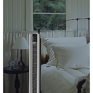 Lasko Oscillating Performance Tower Fan, Nighttime Setting, Remote Control, Timer, 3 Speeds, for Bedroom, Home and Office, 48", Gray, T48314