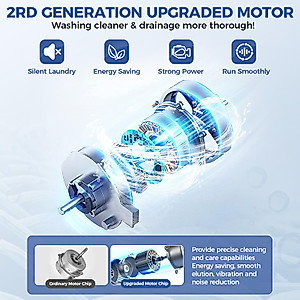 Nictemaw Portable Washing Machine, 17.8Lbs Capacity Full-Automatic Portable Washer, 2.4Cu.ft Washer and Dryer Combo with Drain Pump, LED Display, 10 Programs & 8 Water Levels for Apartment Dorm RV