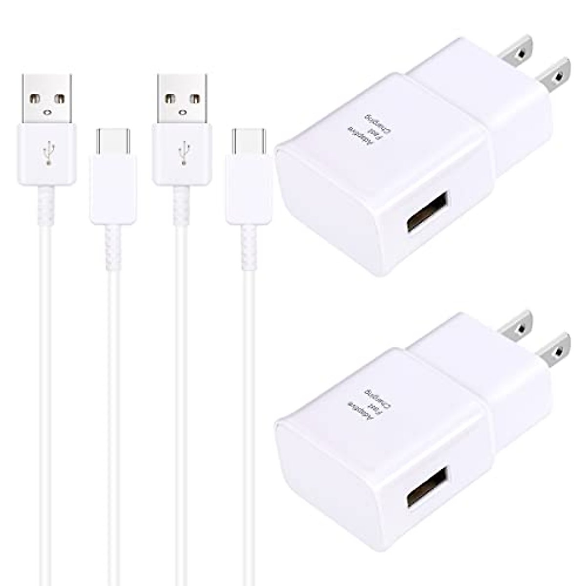 Fast Charger with USB Type C Cable 10ft for Samsung Galaxy S10/S10e/S10 Plus/S9/S9 Plus/S8/S8 Plus/A13/S23/A30/A31/A32/A50/A51/A52/A53/Note 20/Note 10/Note 9/Note 8/S20/S20+/S21/S21+/S22 Ultra,2Pack