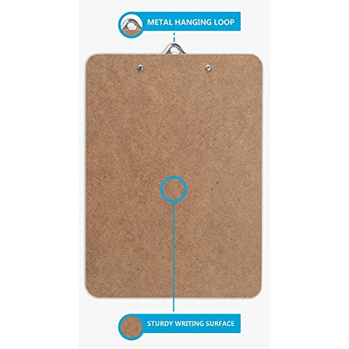 Letter Size Clipboard with Butterfly Clip (Pack of 10) - 9'' x 12.5'' Large Wood Clipboards for Classroom, Clipboards for Kids | Hardboard for Office, College, Teacher & Back to School Supplies