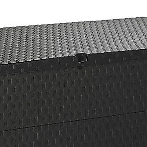 loibinfen Patio Storage Box Anthracite 47.2"x22"x24.8" PP Rattan Patio Garden Outdoor Storage Container for Toys, Furniture Deck box (Weight:24.47 lbs)