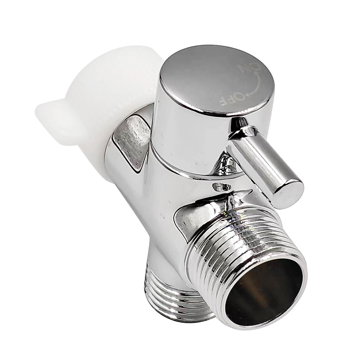 Miayaya Bidet T Adapter with Shut off Valve 3 Way Connector 7/8" 1/2" Brass Plating T Valve for Toilet Bidet