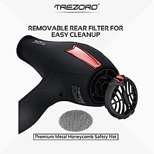 Diffuser Hair Dryer, 2200 Watt Professional Ionic Salon Blow Dryer, Ceramic Tourmaline Hairdryer with 2 Concentrator Nozzle Attachments, Pro Ion Quiet Dryers - Best Soft Touch Body/Black& Rose Gold