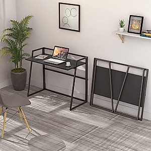 EUREKA ERGONOMIC Folding Desk for Small Spaces Folding Desk Table Fold up Desk no Assembly 41inch Computer Desk Office Table Teen Student Dorm Study Desks, Easy to be Folded Writing, Laptop Working