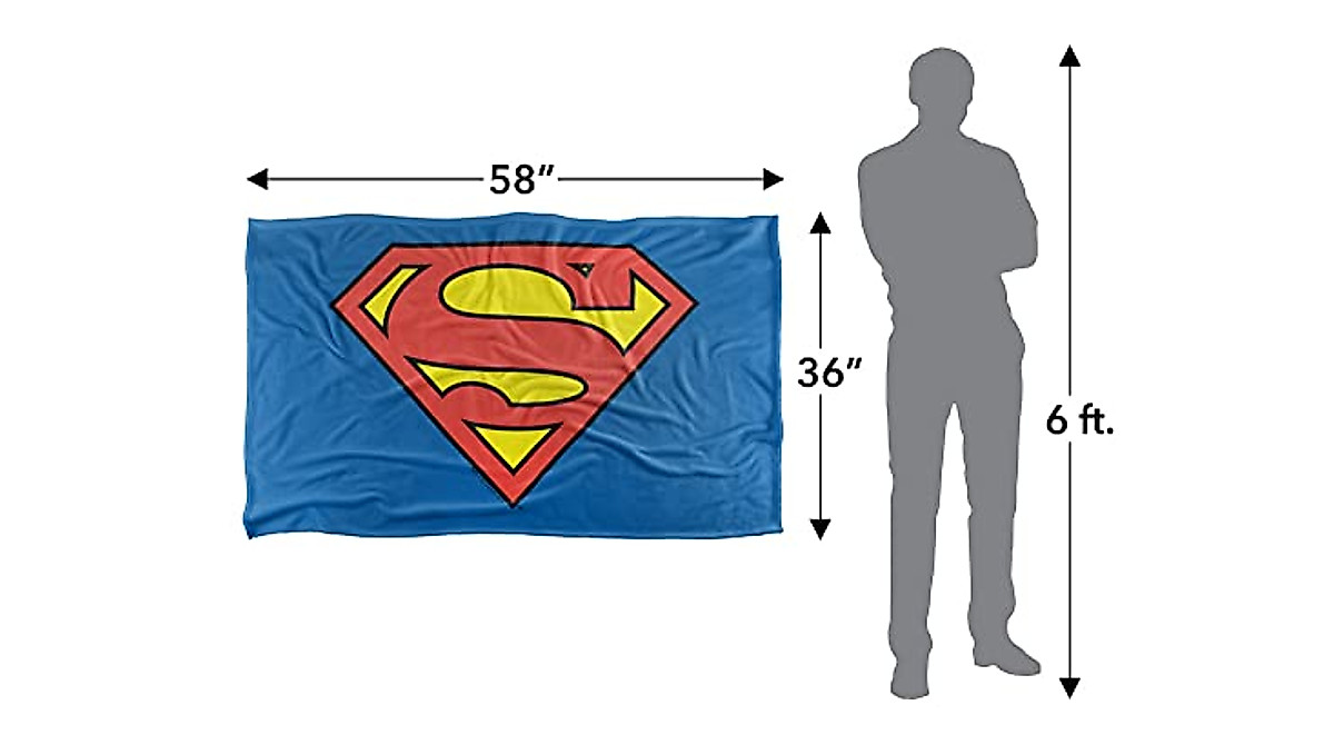 Superman Classic Logo Soft Throw Blanket - 36" x 58"