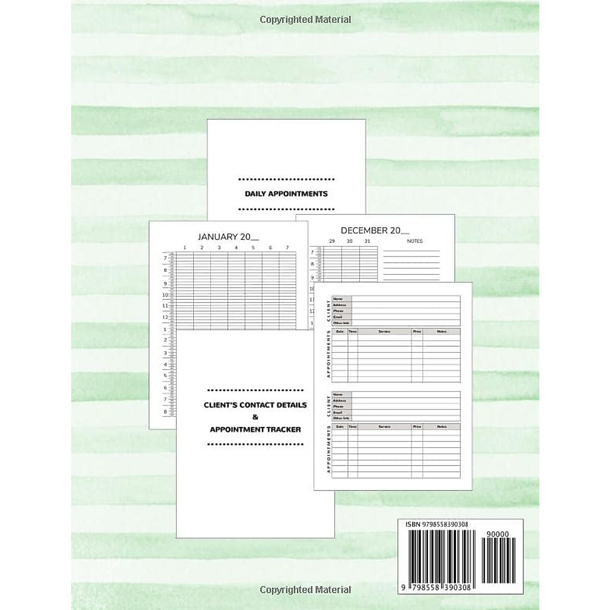 Commercial Office Cleaning Appointment Book: Undated 12-Month Reservation Calendar Planner and Client Data Organizer: Customer Contact Information Address Book and Tracker of Services Rendered