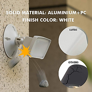 LUTEC 2 Packs 14W LED Flood Light Outdoor, 1300LM 5000K Single-Head Floodlight, Waterproof Exterior Security Fixture Wall Light for House Patio Garden Yard