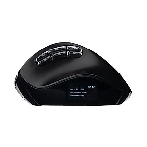 SANWA Ergonomic Wireless Mouse, Bluetooth & 2.4GHz Modules, LED Screen, 6 Programmable Buttons, Rechargeable, Compatible with Windows, Mac, iPad, Android