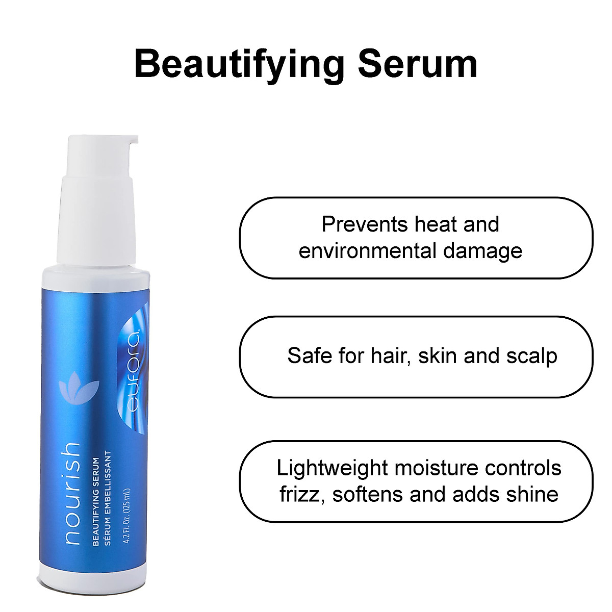 Eufora Beautifying Serum for Hair Skin and Scalp, 4.2 Ounce