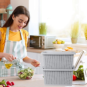 Onion and Potato Storage Baskets,Stackable Plastic Pantry Bins with Lids,Bpa-Free, Multifunctional Organizers for Kitchen, Countertop, and More Vegetable Storage Pantry Baskets Organization