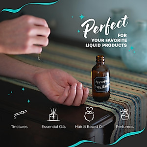 Nevlers 48PK Amber Glass Dropper Bottle 4 Oz | Leakproof Empty Eye Dropper Bottle | Glass Bottles with Dropper Useable as Mini Dropper Bottles for Travel, Tincture Bottles, Medicine Dropper, & More