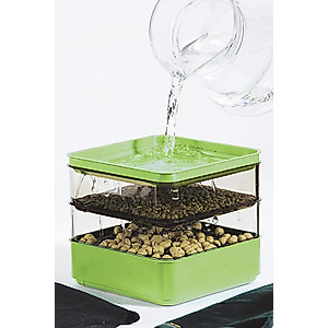 GARDENS ALIVE! Seed Sprouter Kit, Two Tier Stackable Seedling Starter Tray with Lid, Microgreens Propagator Mini Plant Grow Trays, Germinate Seeds Indoors, Healthy Snacks, Bean Sprouts, Soil Free