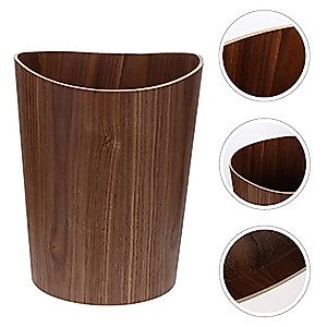 Cabilock Bamboo Wooden Wastebasket Trash Can Vintage Retro Wood Garbage Bin Container Farmhouse Style Trash Can for Home Office
