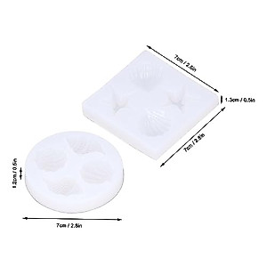 Versatile Silicone Seashell Molds - Mirror Flash & Nonstick DIY Mobile &écor Crafts Kit - Easy Release Seashell Conch Silicone for Art Projects - (5-Pack)-size1