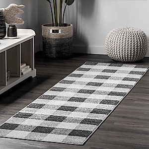 nuLOOM 2' x 6' Performance Indoor Area Rug, Non-Shed, Power Loomed High-Traffic Area Rug for Living Room, Bedroom, Home, Aisha Grey