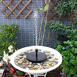 Solar Water Fountain,Solar Fountain, Solar Water Pump, Solar Bird Bath Fountain Pump, Garden Outdoor Floating Solar Fountain Pump Home Garden Landscape Decoration (6V 2.5W )