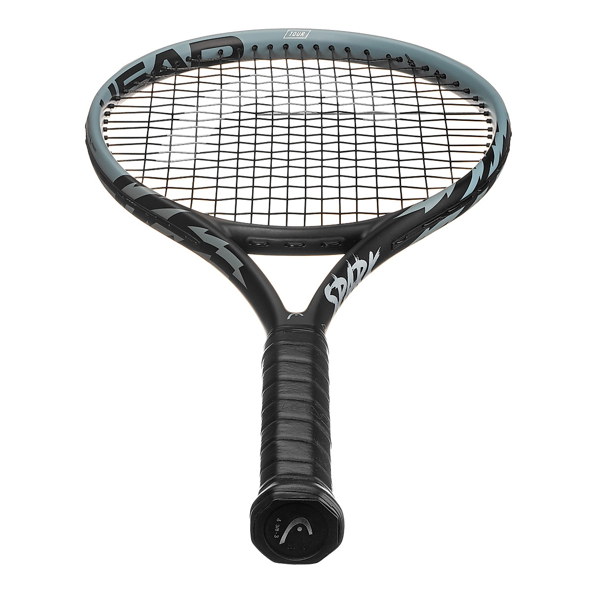 HEAD Metallix Spark Tour Stealth Tennis Racket - Pre-Strung Adult Tennis Racquet for Control, Black