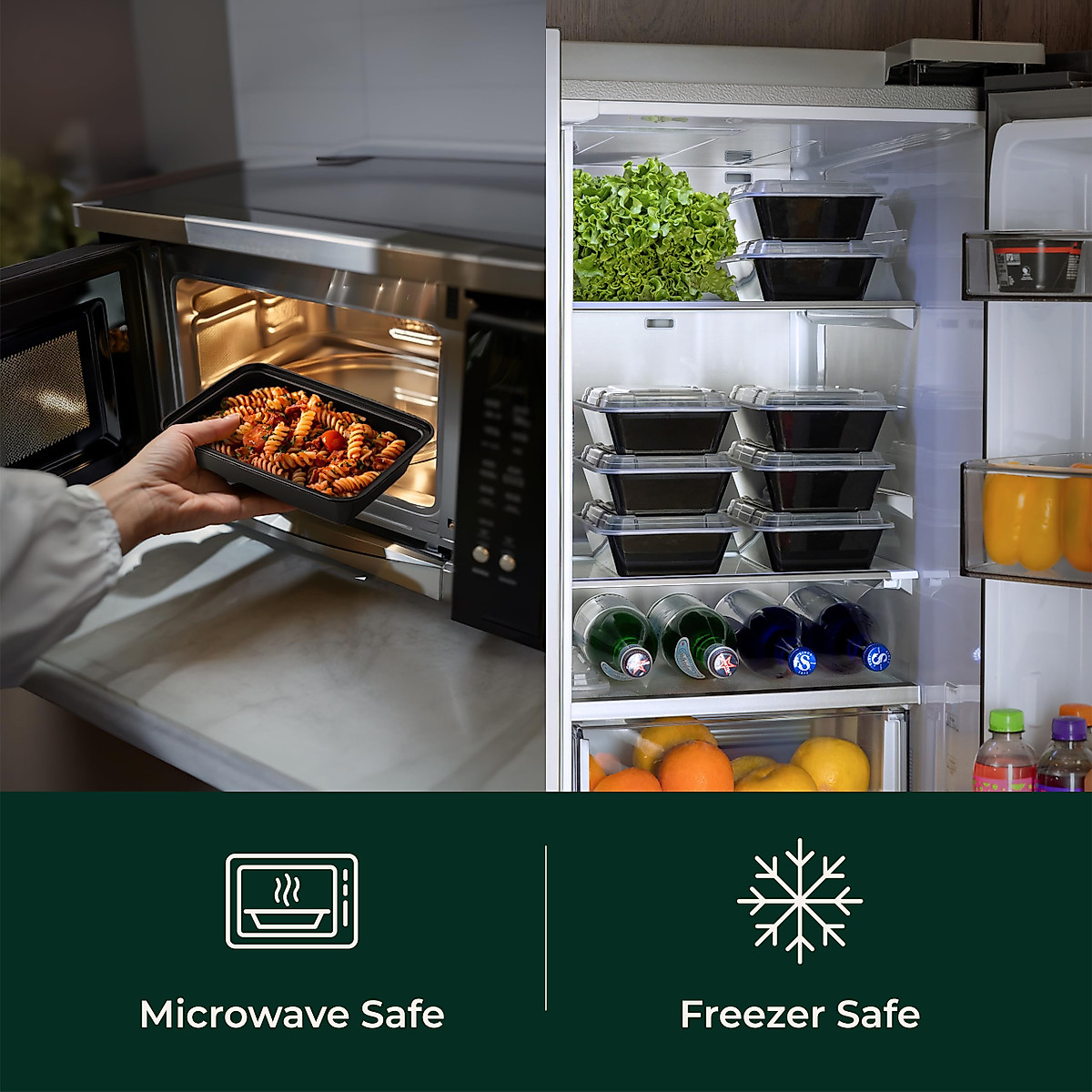 Enther Meal Prep Containers Single Lids Food Storage Bento BPA Free | Stackable | Reusable Lunch Boxes, Microwave/Dishwasher/Freezer Safe Portion Control (28 oz), 12 Pack 1 Compartment