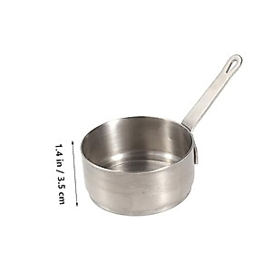 Hoement 1pc Cooking Frying Pan Sauce Cups Coffee Warmer Mini Butter Warmer Pot Butter Melter Dipping Sauce Bowls Small Pan Non Stick Pan Sauce Jug Induction Cookware Butter Melting Pan