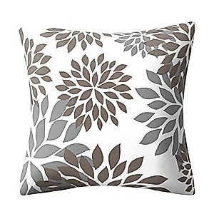 Drmstow Brown Grey Pillow Covers 18x18 Set of 4 Decorative Throw Pillow Cushion Covers for Sofa Bedroom Outdoor Patio Furniture Indoors Home Decor