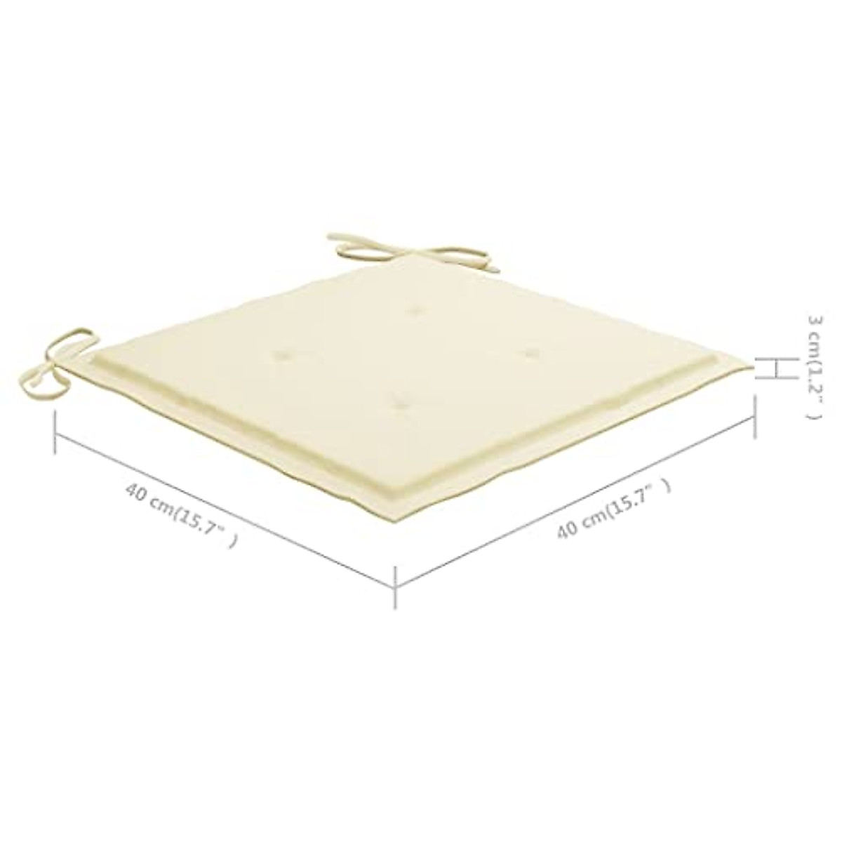 imasay Garden Chair Cushions 2 pcs Cream 15.7"x15.7"x1.2" Fabric